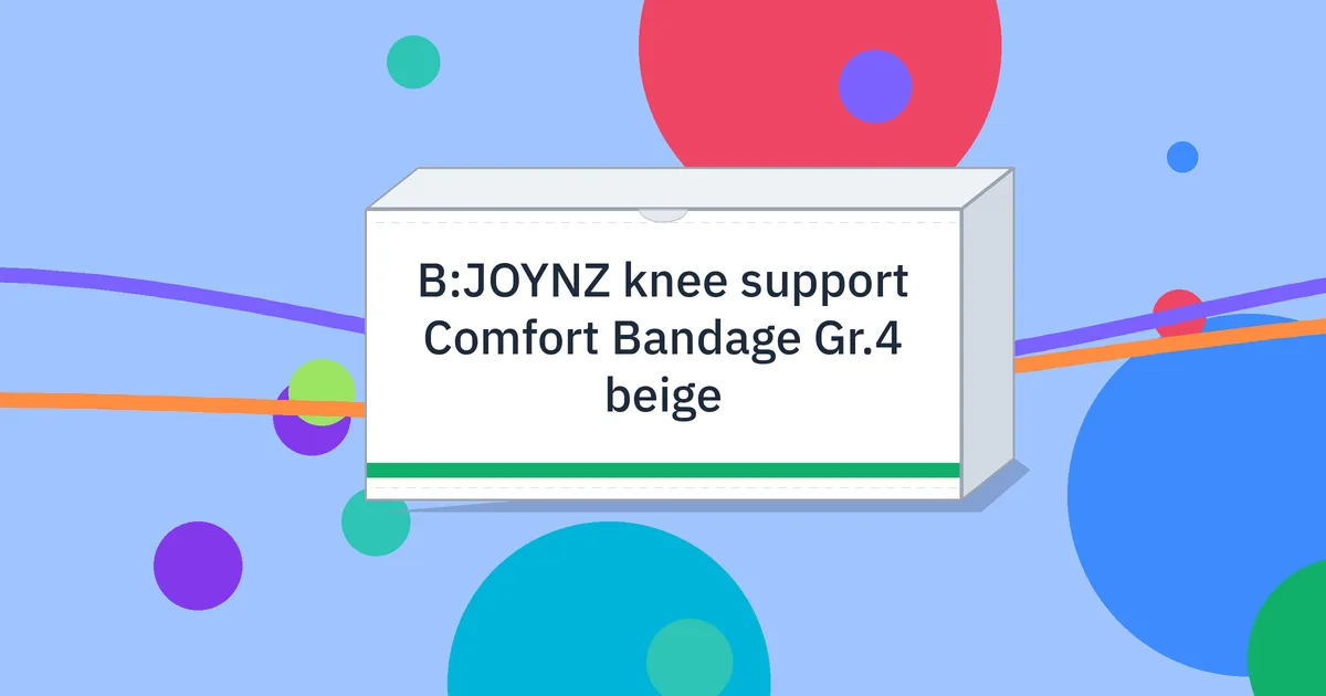 Symbolbild: Packung mit der Aufschrift B:JOYNZ knee support Comfort Bandage Gr.4 beige (PZN 20522255) – Verfügbarkeit und Bezug in Apotheken in Frankfurt am Main
