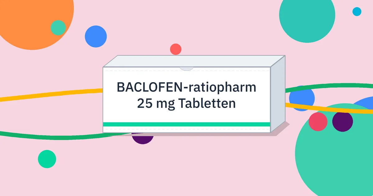 Symbolbild: Packung mit der Aufschrift BACLOFEN-ratiopharm 25 mg Tabletten (PZN 03753438) – Verfügbarkeit und Bezug in Apotheken in Frankfurt am Main