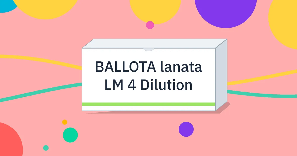 Symbolbild: Packung mit der Aufschrift BALLOTA lanata LM 4 Dilution (PZN 13373754) – Verfügbarkeit und Bezug in Apotheken in Frankfurt am Main