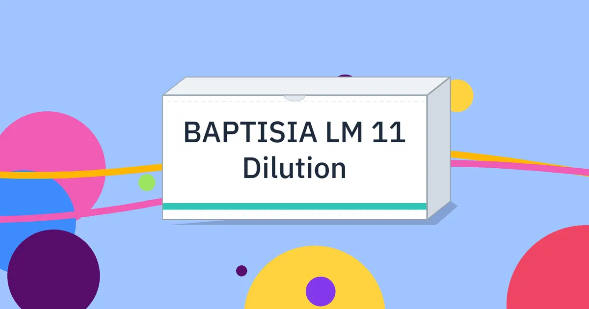 Symbolbild: Packung mit der Aufschrift BAPTISIA LM 11 Dilution (PZN 12788051) – Verfügbarkeit und Bezug in Apotheken in Frankfurt am Main