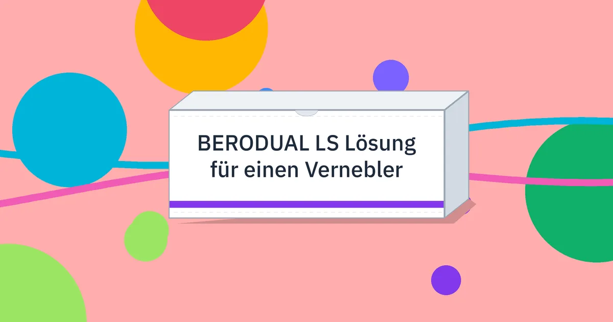 Symbolbild: Packung mit der Aufschrift BERODUAL LS Lösung für einen Vernebler (PZN 03529818) – Verfügbarkeit und Bezug in Apotheken in Frankfurt am Main