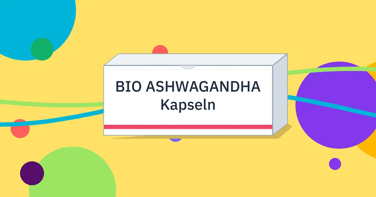 Symbolbild: Packung mit der Aufschrift BIO ASHWAGANDHA Kapseln (PZN 16707049) – Verfügbarkeit und Bezug in Apotheken in Frankfurt am Main