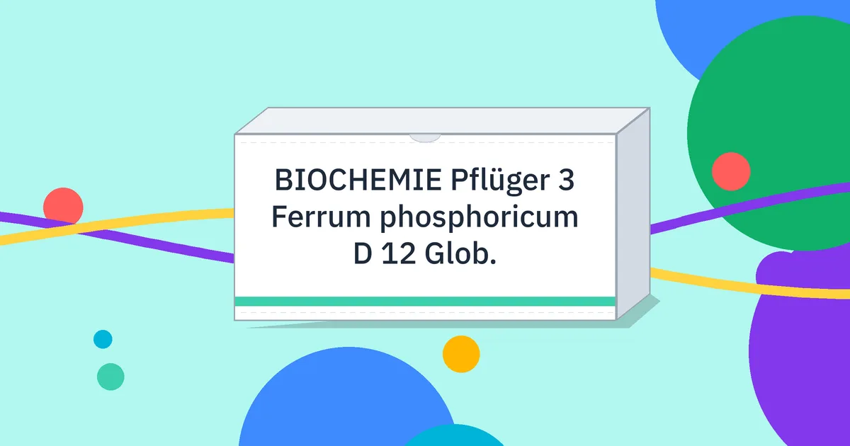 Symbolbild: Packung mit der Aufschrift BIOCHEMIE Pflüger 3 Ferrum phosphoricum D 12 Glob. (PZN 17278484) – Verfügbarkeit und Bezug in Apotheken in Frankfurt am Main
