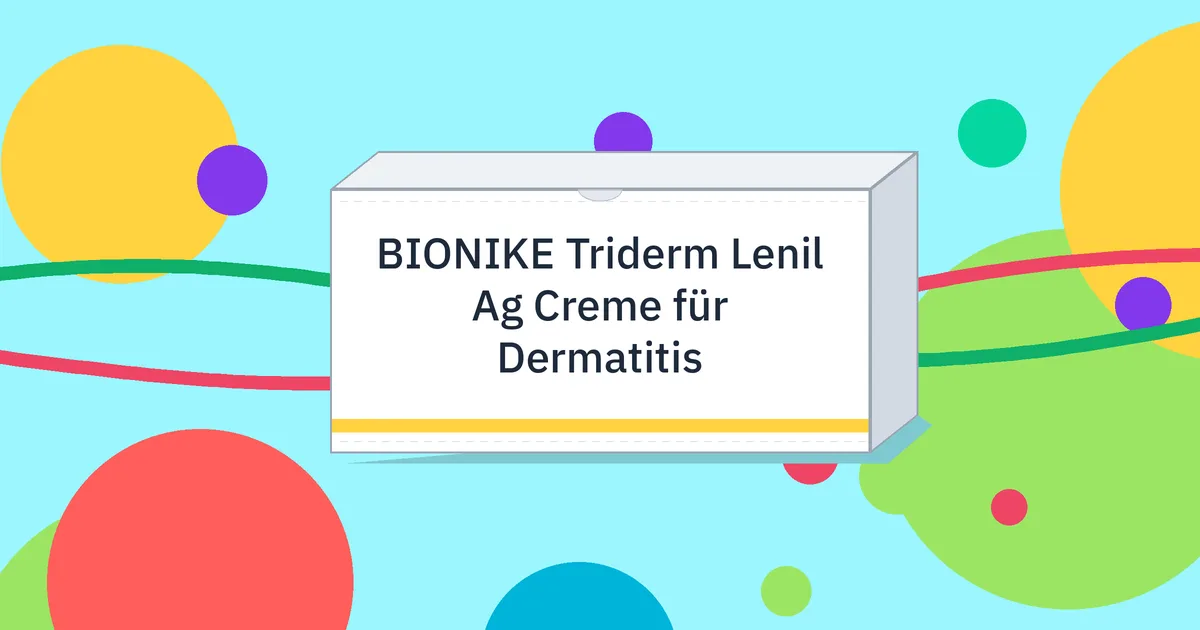 Symbolbild: Packung mit der Aufschrift BIONIKE Triderm Lenil Ag Creme für Dermatitis (PZN 12534741) – Verfügbarkeit und Bezug in Apotheken in Frankfurt am Main