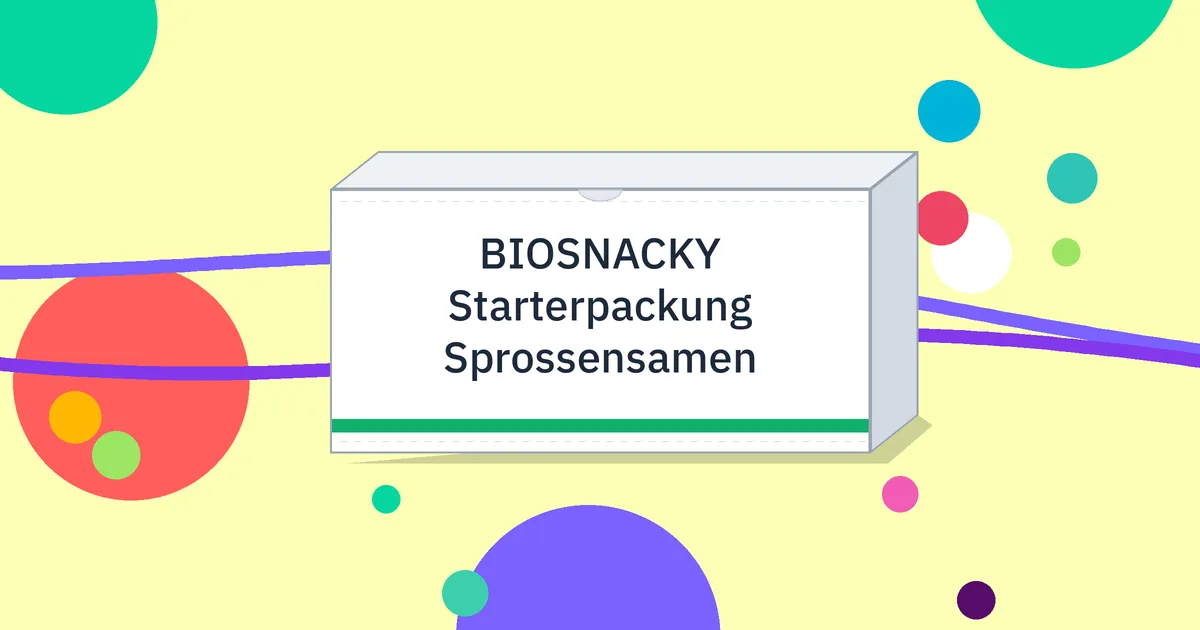 Symbolbild: Packung mit der Aufschrift BIOSNACKY Starterpackung Sprossensamen (PZN 09461174) – Verfügbarkeit und Bezug in Apotheken in Frankfurt am Main