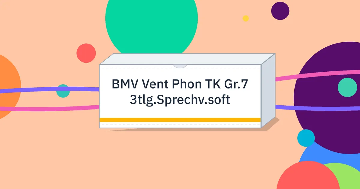 Symbolbild: Packung mit der Aufschrift BMV Vent Phon TK Gr.7 3tlg.Sprechv.soft (PZN 18385733) – Verfügbarkeit und Bezug in Apotheken in Frankfurt am Main