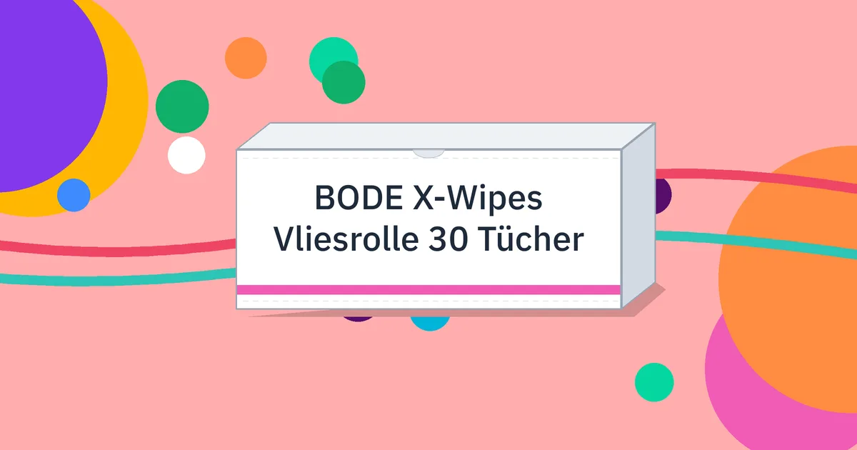 Symbolbild: Packung mit der Aufschrift BODE X-Wipes Vliesrolle 30 Tücher (PZN 14442055) – Verfügbarkeit und Bezug in Apotheken in Frankfurt am Main