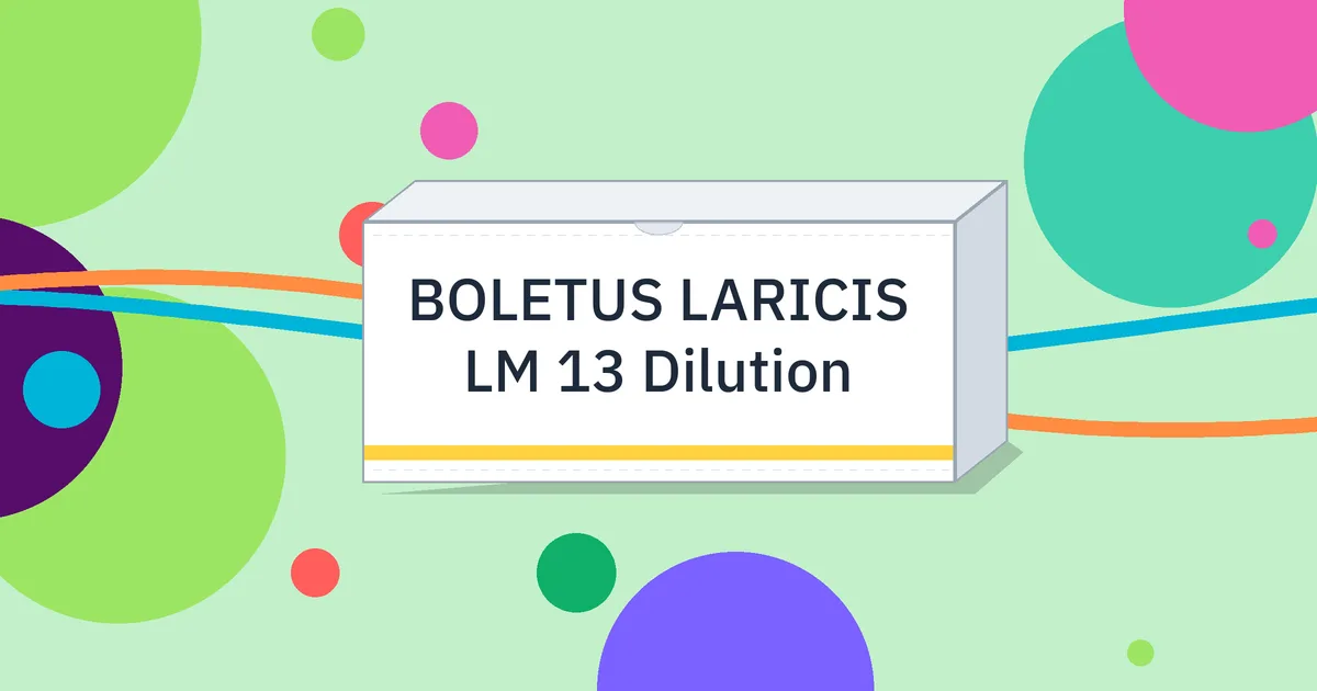 Symbolbild: Packung mit der Aufschrift BOLETUS LARICIS LM 13 Dilution (PZN 13391290) – Verfügbarkeit und Bezug in Apotheken in Frankfurt am Main