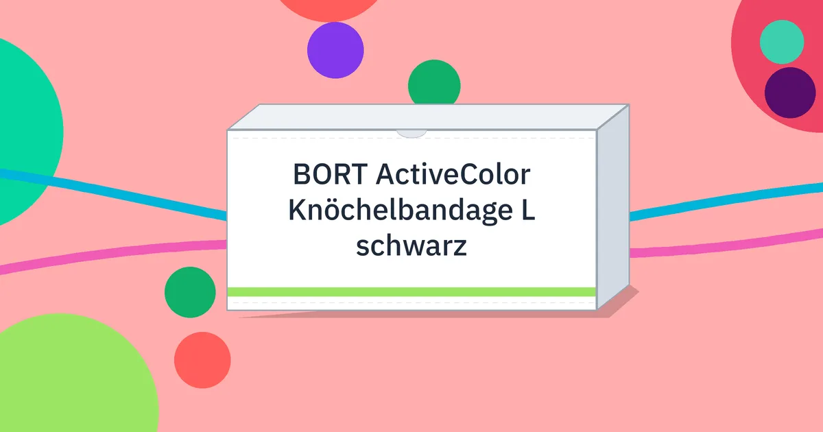 Symbolbild: Packung mit der Aufschrift BORT ActiveColor Knöchelbandage L schwarz (PZN 06914793) – Verfügbarkeit und Bezug in Apotheken in Frankfurt am Main