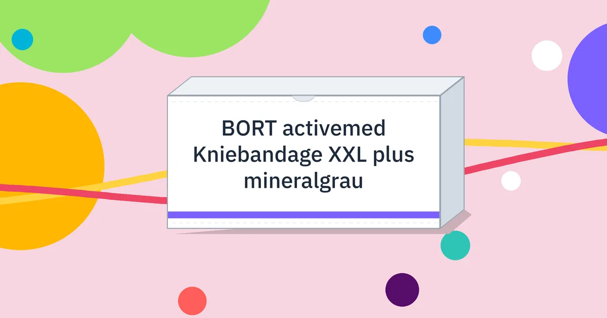 Symbolbild: Packung mit der Aufschrift BORT activemed Kniebandage XXL plus mineralgrau (PZN 12602069) – Verfügbarkeit und Bezug in Apotheken in Frankfurt am Main
