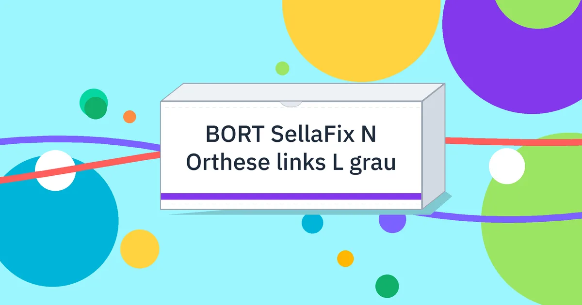 Symbolbild: Packung mit der Aufschrift BORT SellaFix N Orthese links L grau (PZN 19644473) – Verfügbarkeit und Bezug in Apotheken in Frankfurt am Main