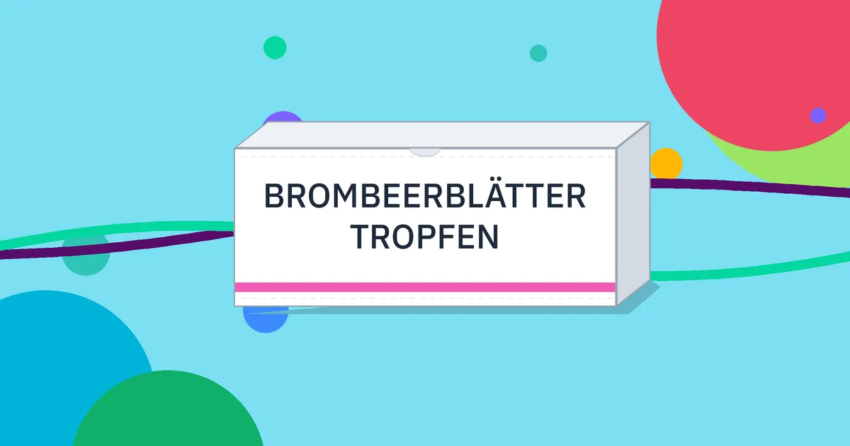 Symbolbild: Packung mit der Aufschrift BROMBEERBLÄTTER TROPFEN (PZN 14126822) – Verfügbarkeit und Bezug in Apotheken in Frankfurt am Main