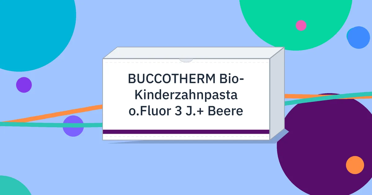 Symbolbild: Packung mit der Aufschrift BUCCOTHERM Bio-Kinderzahnpasta o.Fluor 3 J.+ Beere (PZN 15382272) – Verfügbarkeit und Bezug in Apotheken in Frankfurt am Main