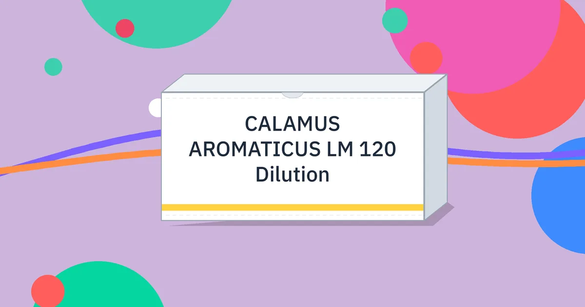 Symbolbild: Packung mit der Aufschrift CALAMUS AROMATICUS LM 120 Dilution (PZN 13405299) – Verfügbarkeit und Bezug in Apotheken in Frankfurt am Main