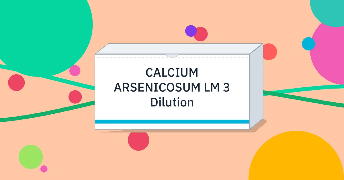 Symbolbild: Packung mit der Aufschrift CALCIUM ARSENICOSUM LM 3 Dilution (PZN 12799913) – Verfügbarkeit und Bezug in Apotheken in Frankfurt am Main