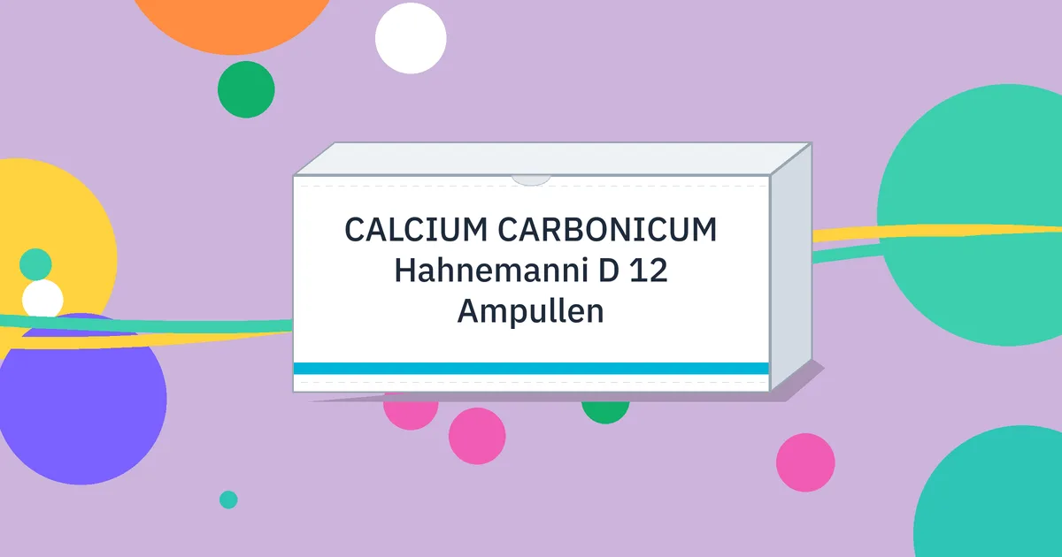 Symbolbild: Packung mit der Aufschrift CALCIUM CARBONICUM Hahnemanni D 12 Ampullen (PZN 11704655) – Verfügbarkeit und Bezug in Apotheken in Frankfurt am Main