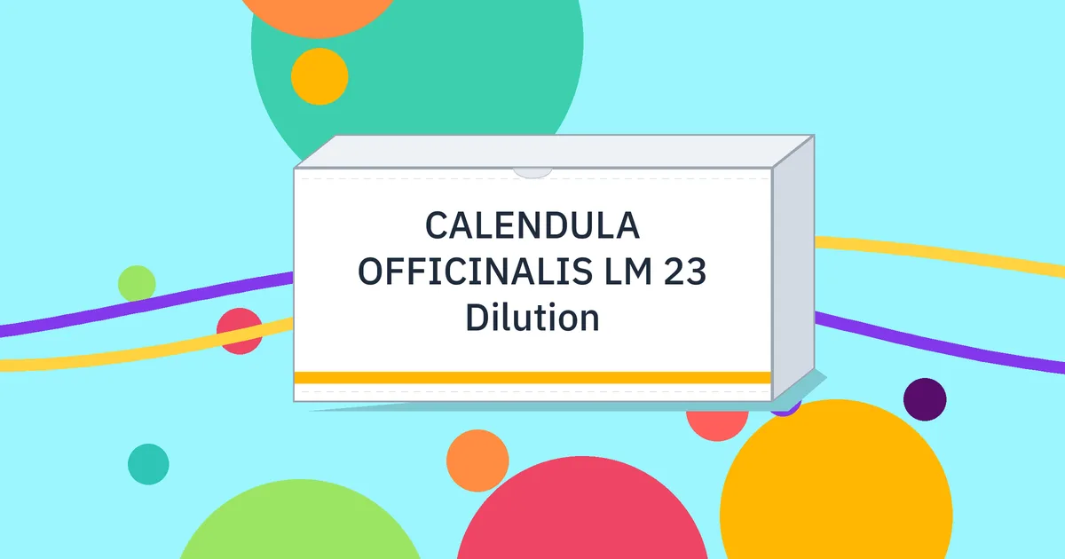 Symbolbild: Packung mit der Aufschrift CALENDULA OFFICINALIS LM 23 Dilution (PZN 12807481) – Verfügbarkeit und Bezug in Apotheken in Frankfurt am Main