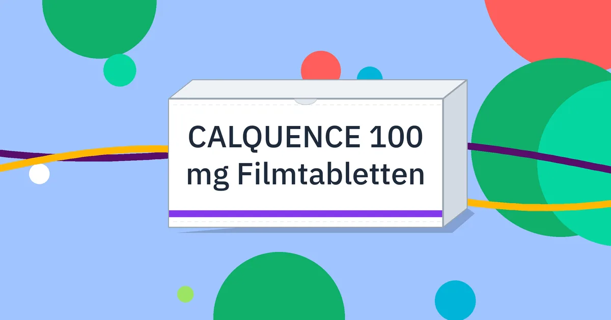 Symbolbild: Packung mit der Aufschrift CALQUENCE 100 mg Filmtabletten (PZN 18063573) – Verfügbarkeit und Bezug in Apotheken in Frankfurt am Main