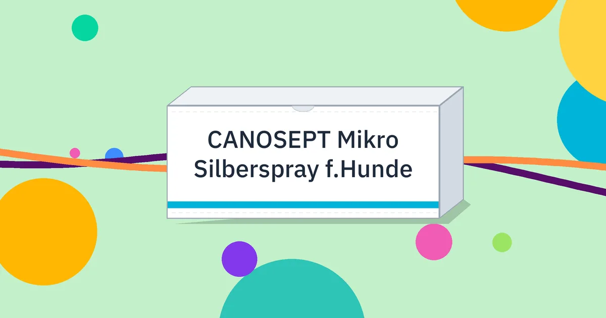 Symbolbild: Packung mit der Aufschrift CANOSEPT Mikro Silberspray f.Hunde (PZN 19485023) – Verfügbarkeit und Bezug in Apotheken in Frankfurt am Main
