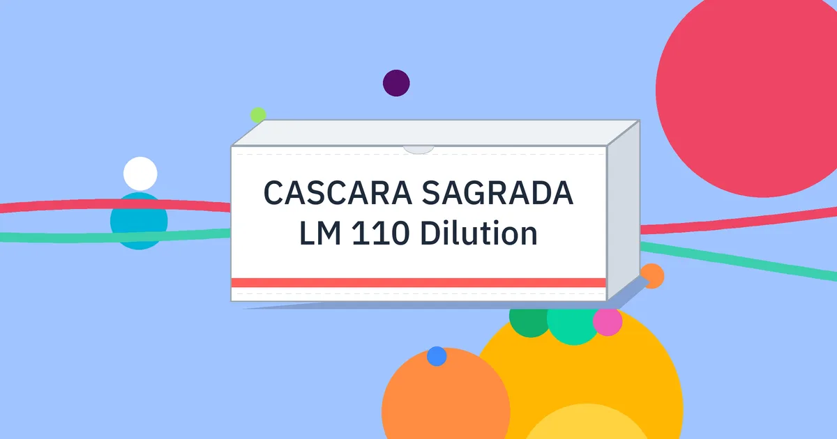 Symbolbild: Packung mit der Aufschrift CASCARA SAGRADA LM 110 Dilution (PZN 13433203) – Verfügbarkeit und Bezug in Apotheken in Frankfurt am Main