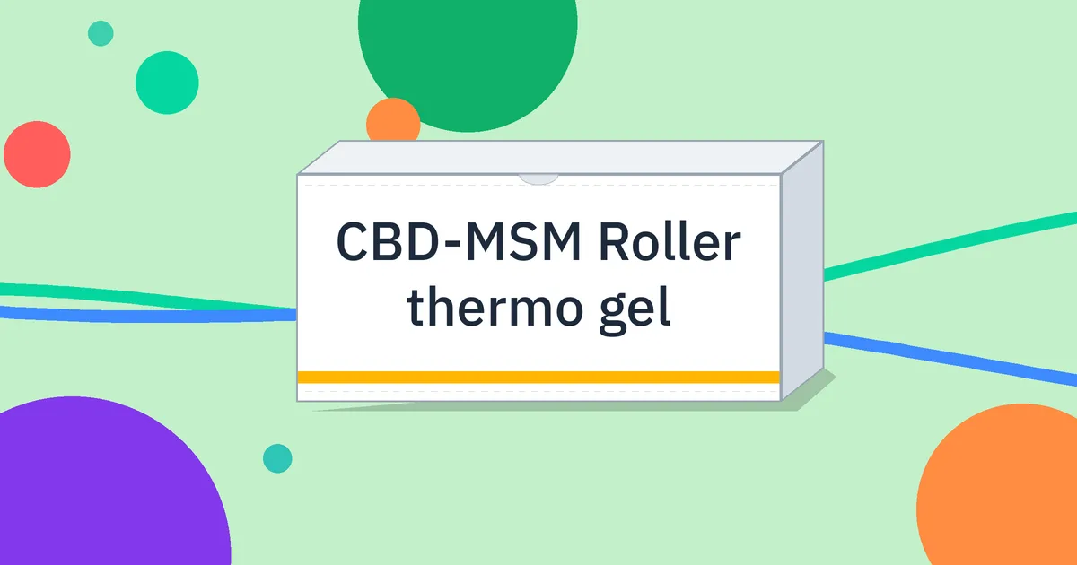 Symbolbild: Packung mit der Aufschrift CBD-MSM Roller thermo gel (PZN 19635824) – Verfügbarkeit und Bezug in Apotheken in Frankfurt am Main