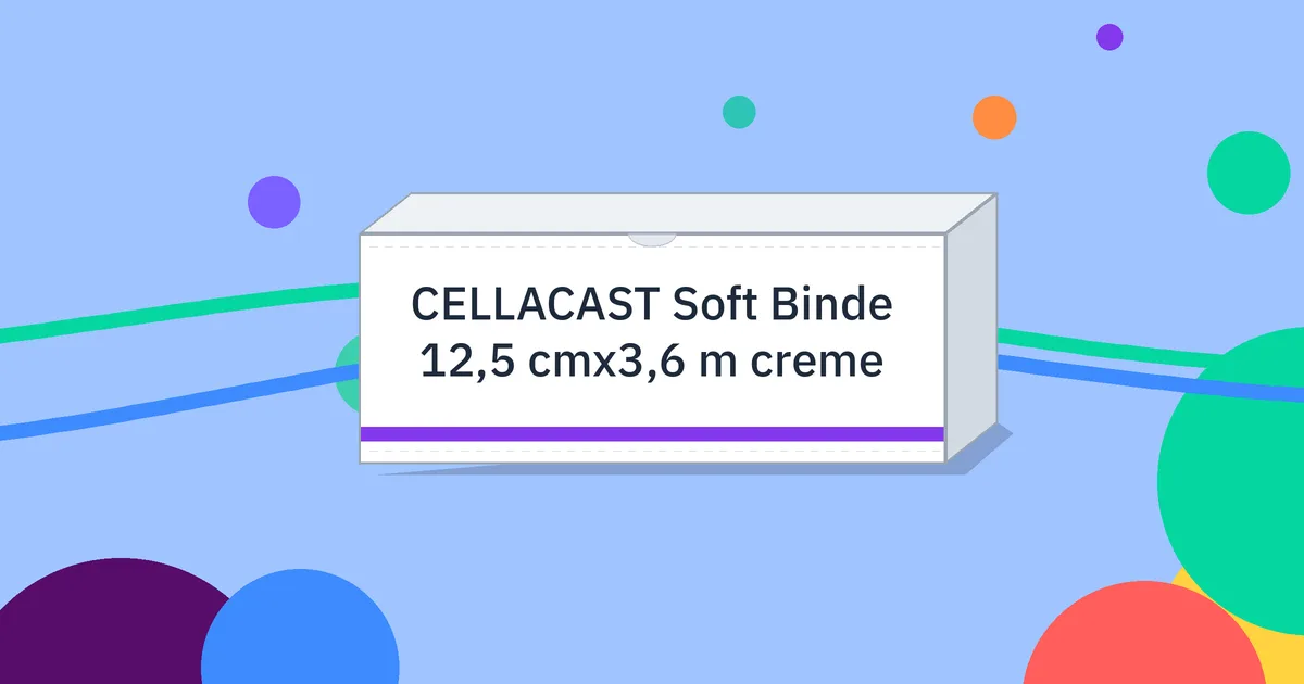 Symbolbild: Packung mit der Aufschrift CELLACAST Soft Binde 12,5 cmx3,6 m creme (PZN 14252030) – Verfügbarkeit und Bezug in Apotheken in Frankfurt am Main