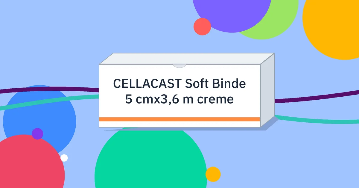 Symbolbild: Packung mit der Aufschrift CELLACAST Soft Binde 5 cmx3,6 m creme (PZN 14251964) – Verfügbarkeit und Bezug in Apotheken in Frankfurt am Main