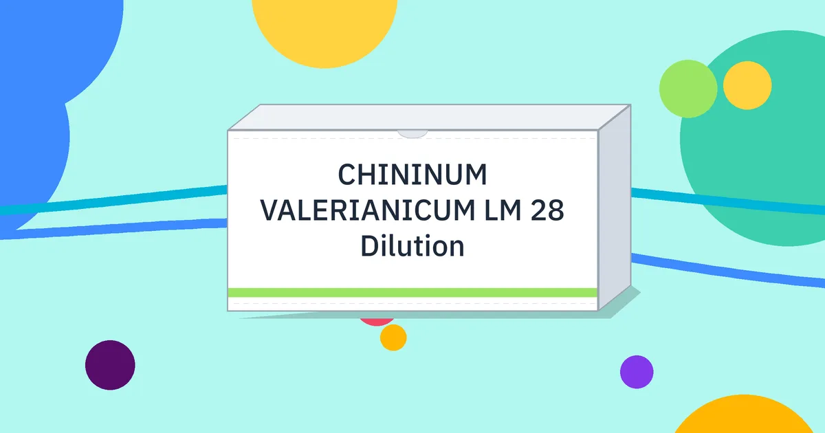 Symbolbild: Packung mit der Aufschrift CHININUM VALERIANICUM LM 28 Dilution (PZN 13442917) – Verfügbarkeit und Bezug in Apotheken in Frankfurt am Main