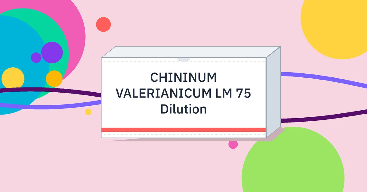 Symbolbild: Packung mit der Aufschrift CHININUM VALERIANICUM LM 75 Dilution (PZN 13442981) – Verfügbarkeit und Bezug in Apotheken in Frankfurt am Main