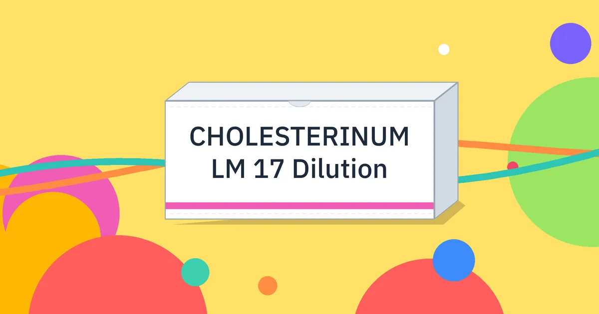 Symbolbild: Packung mit der Aufschrift CHOLESTERINUM LM 17 Dilution (PZN 12817404) – Verfügbarkeit und Bezug in Apotheken in Frankfurt am Main