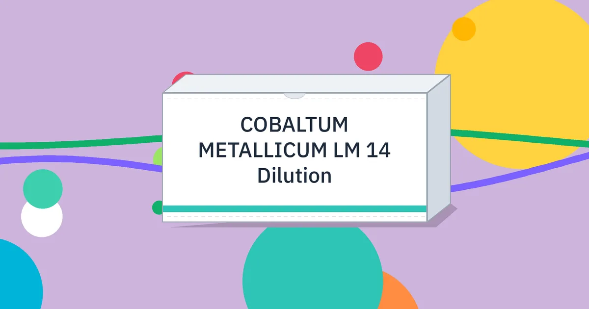 Symbolbild: Packung mit der Aufschrift COBALTUM METALLICUM LM 14 Dilution (PZN 12823132) – Verfügbarkeit und Bezug in Apotheken in Frankfurt am Main