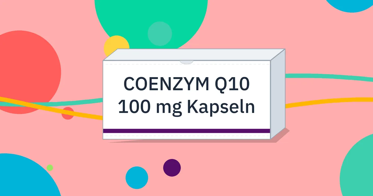 Symbolbild: Packung mit der Aufschrift COENZYM Q10 100 mg Kapseln (PZN 19381223) – Verfügbarkeit und Bezug in Apotheken in Frankfurt am Main