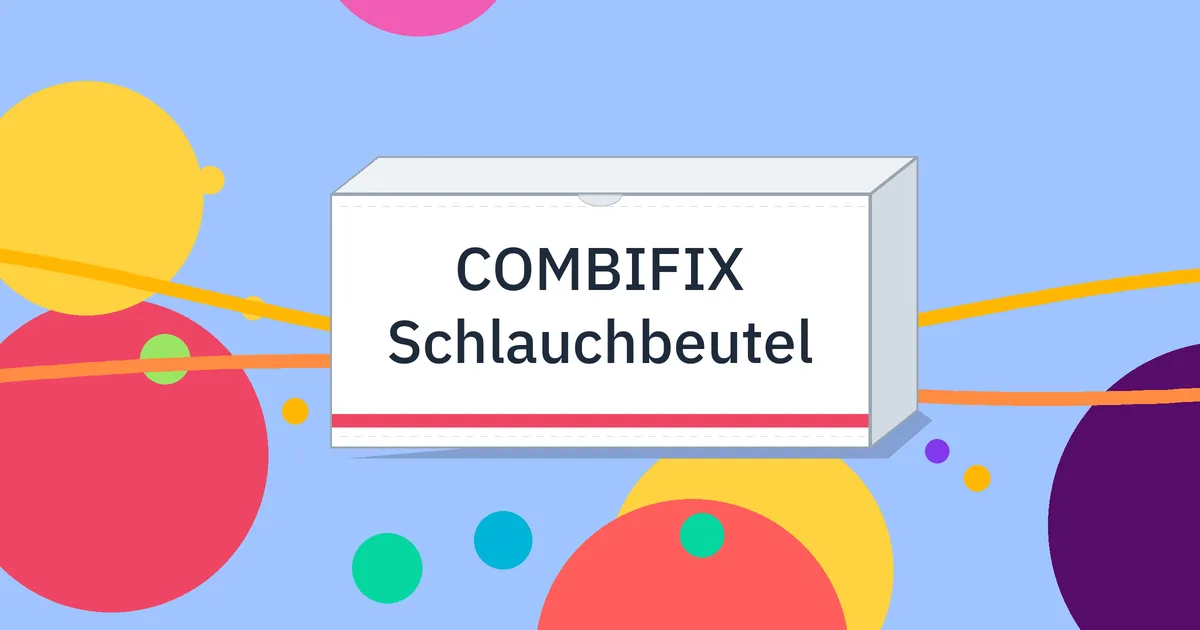 Symbolbild: Packung mit der Aufschrift COMBIFIX Schlauchbeutel (PZN 04923090) – Verfügbarkeit und Bezug in Apotheken in Frankfurt am Main