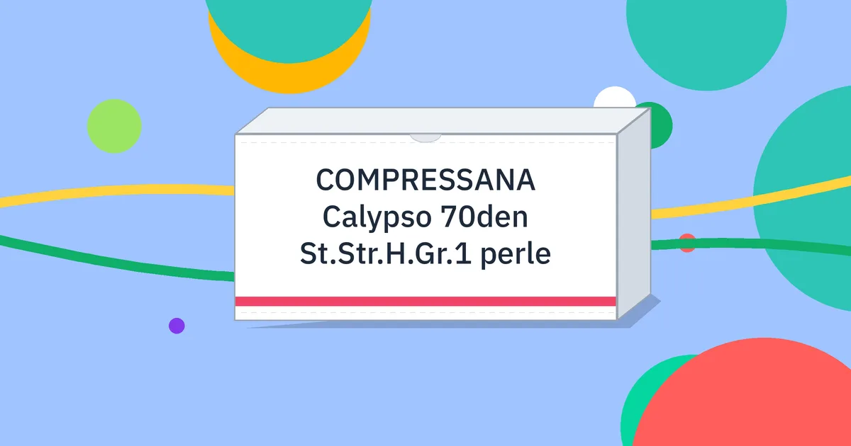 Symbolbild: Packung mit der Aufschrift COMPRESSANA Calypso 70den St.Str.H.Gr.1 perle (PZN 07718700) – Verfügbarkeit und Bezug in Apotheken in Frankfurt am Main
