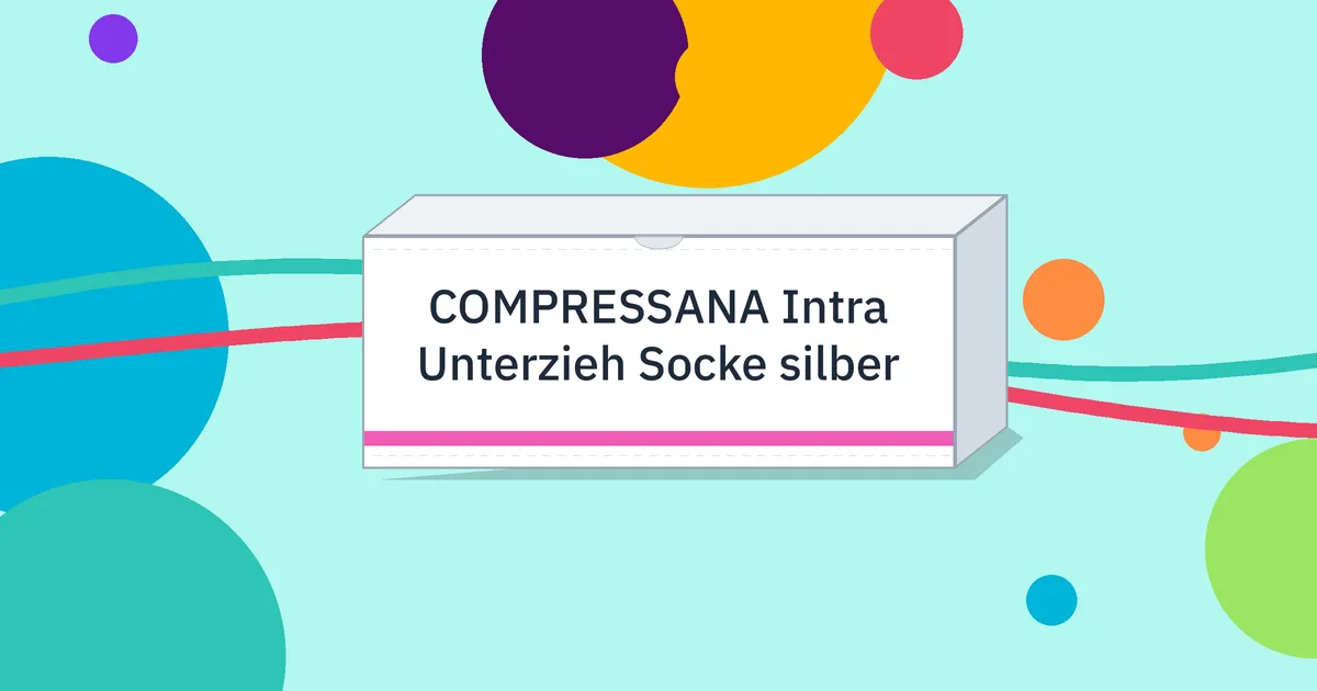 Symbolbild: Packung mit der Aufschrift COMPRESSANA Intra Unterzieh Socke silber (PZN 09210880) – Verfügbarkeit und Bezug in Apotheken in Frankfurt am Main