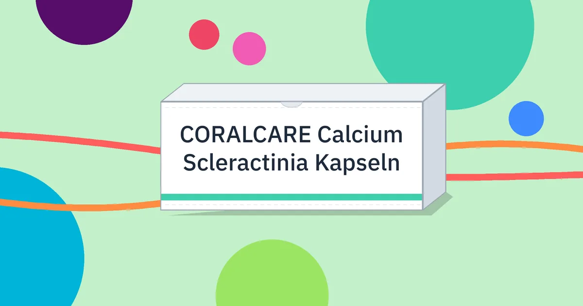 Symbolbild: Packung mit der Aufschrift CORALCARE Calcium Scleractinia Kapseln (PZN 18677915) – Verfügbarkeit und Bezug in Apotheken in Frankfurt am Main