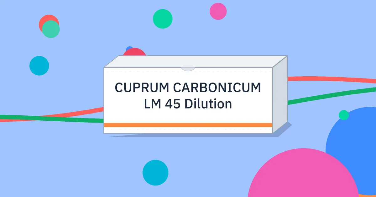 Symbolbild: Packung mit der Aufschrift CUPRUM CARBONICUM LM 45 Dilution (PZN 17853540) – Verfügbarkeit und Bezug in Apotheken in Frankfurt am Main