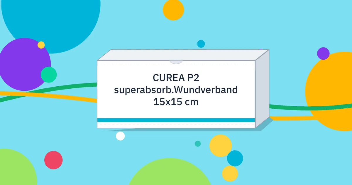 Symbolbild: Packung mit der Aufschrift CUREA P2 superabsorb.Wundverband 15x15 cm (PZN 16005850) – Verfügbarkeit und Bezug in Apotheken in Frankfurt am Main