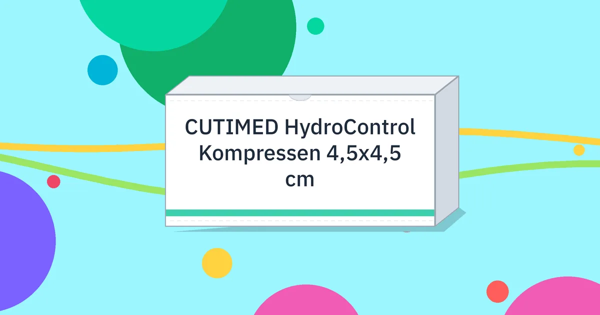 Symbolbild: Packung mit der Aufschrift CUTIMED HydroControl Kompressen 4,5x4,5 cm (PZN 17993844) – Verfügbarkeit und Bezug in Apotheken in Frankfurt am Main