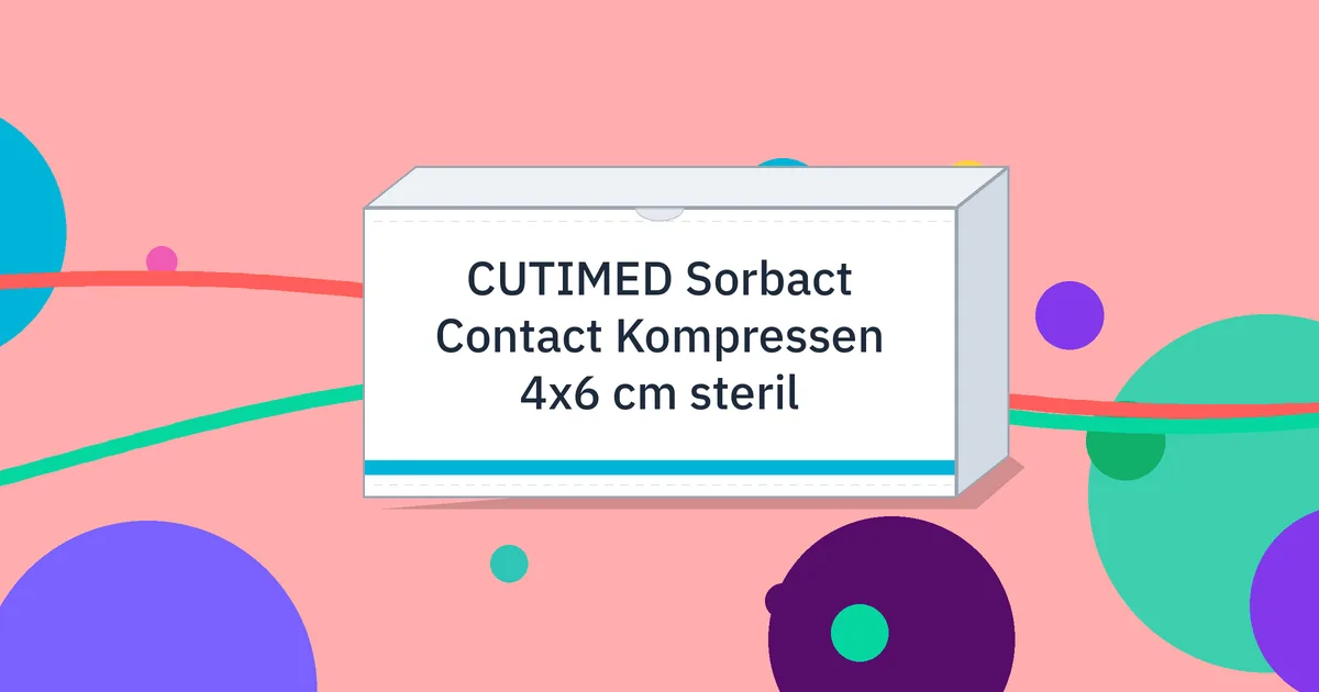 Symbolbild: Packung mit der Aufschrift CUTIMED Sorbact Contact Kompressen 4x6 cm steril (PZN 20846673) – Verfügbarkeit und Bezug in Apotheken in Frankfurt am Main