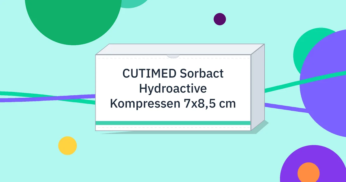 Symbolbild: Packung mit der Aufschrift CUTIMED Sorbact Hydroactive Kompressen 7x8,5 cm (PZN 20769429) – Verfügbarkeit und Bezug in Apotheken in Frankfurt am Main
