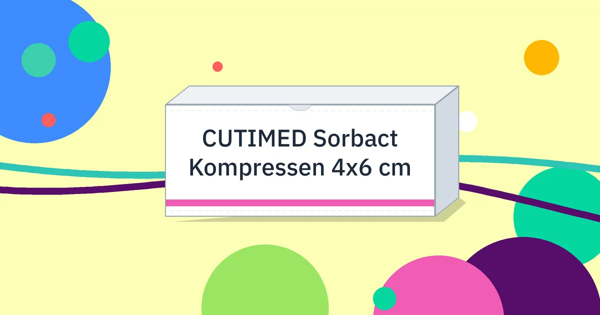 Symbolbild: Packung mit der Aufschrift CUTIMED Sorbact Kompressen 4x6 cm (PZN 15887090) – Verfügbarkeit und Bezug in Apotheken in Frankfurt am Main