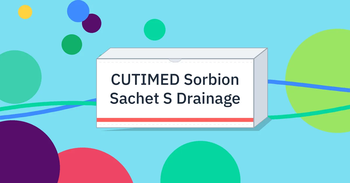 Symbolbild: Packung mit der Aufschrift CUTIMED Sorbion Sachet S Drainage (PZN 16788734) – Verfügbarkeit und Bezug in Apotheken in Frankfurt am Main