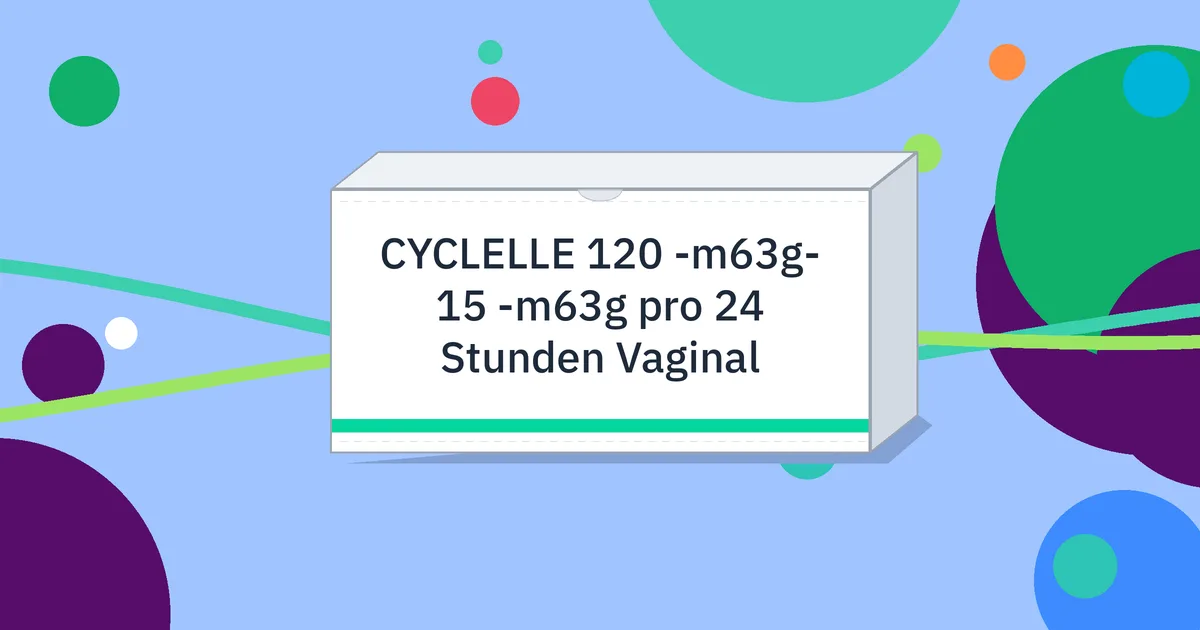 Symbolbild: Packung mit der Aufschrift CYCLELLE 120 -m63g-15 -m63g pro 24 Stunden Vaginal (PZN 12725866) – Verfügbarkeit und Bezug in Apotheken in Frankfurt am Main