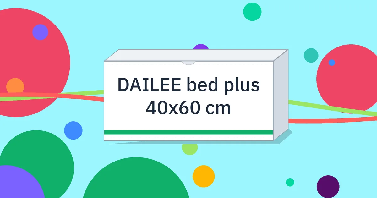 Symbolbild: Packung mit der Aufschrift DAILEE bed plus 40x60 cm (PZN 18194714) – Verfügbarkeit und Bezug in Apotheken in Frankfurt am Main