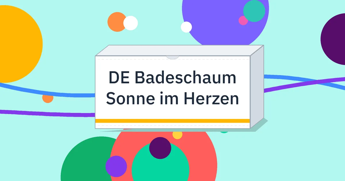 Symbolbild: Packung mit der Aufschrift DE Badeschaum Sonne im Herzen (PZN 20307249) – Verfügbarkeit und Bezug in Apotheken in Frankfurt am Main