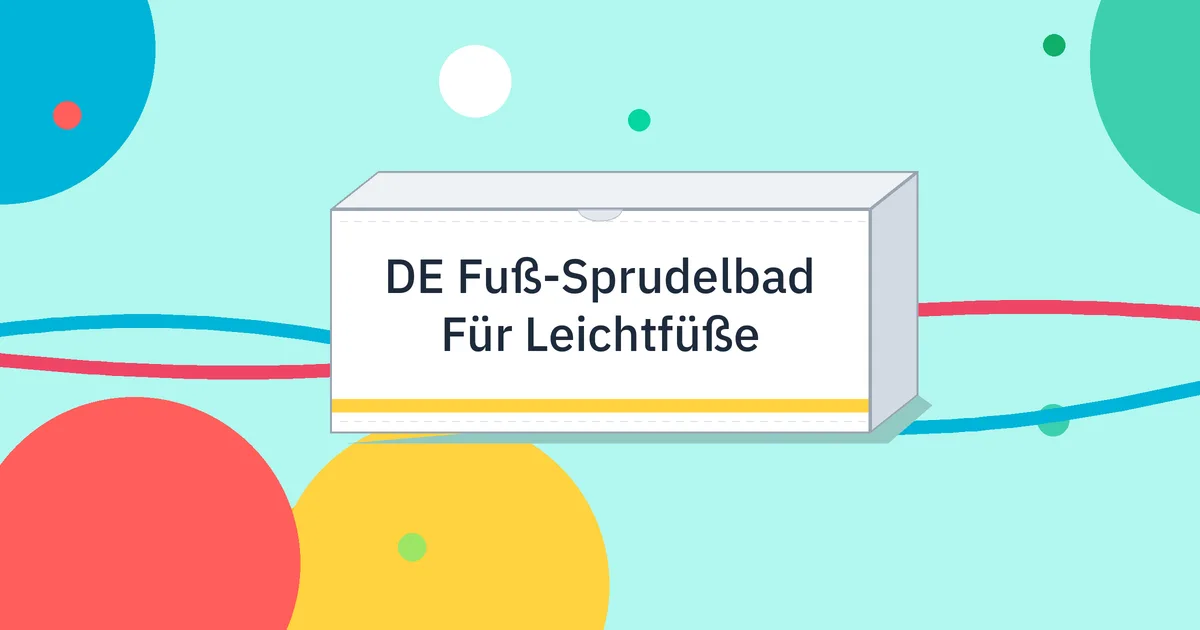 Symbolbild: Packung mit der Aufschrift DE Fuß-Sprudelbad Für Leichtfüße (PZN 13970964) – Verfügbarkeit und Bezug in Apotheken in Frankfurt am Main