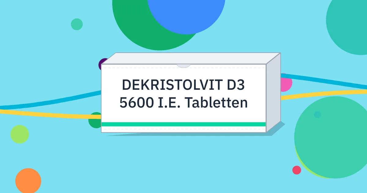Symbolbild: Packung mit der Aufschrift DEKRISTOLVIT D3 5600 I.E. Tabletten (PZN 11709693) – Verfügbarkeit und Bezug in Apotheken in Frankfurt am Main