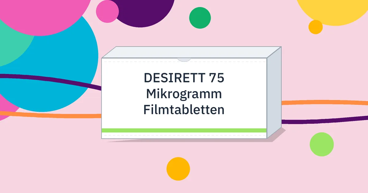 Symbolbild: Packung mit der Aufschrift DESIRETT 75 Mikrogramm Filmtabletten (PZN 18849411) – Verfügbarkeit und Bezug in Apotheken in Frankfurt am Main