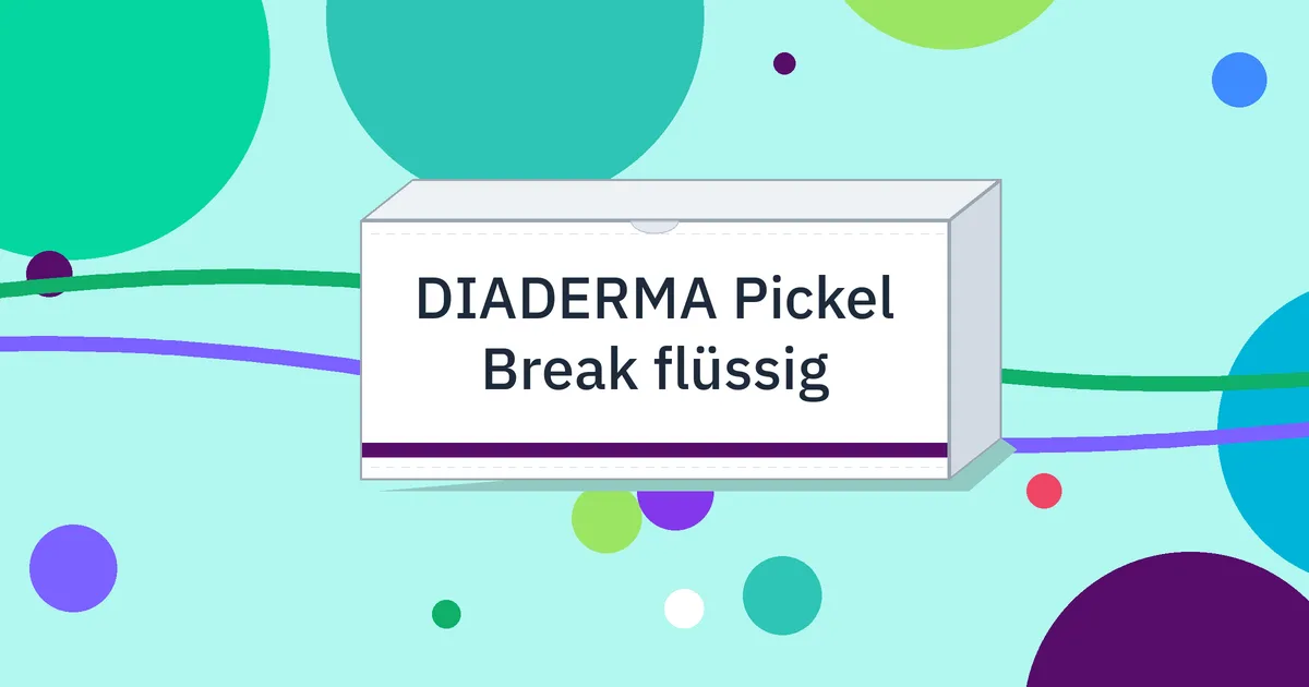 Symbolbild: Packung mit der Aufschrift DIADERMA Pickel Break flüssig (PZN 07547865) – Verfügbarkeit und Bezug in Apotheken in Frankfurt am Main